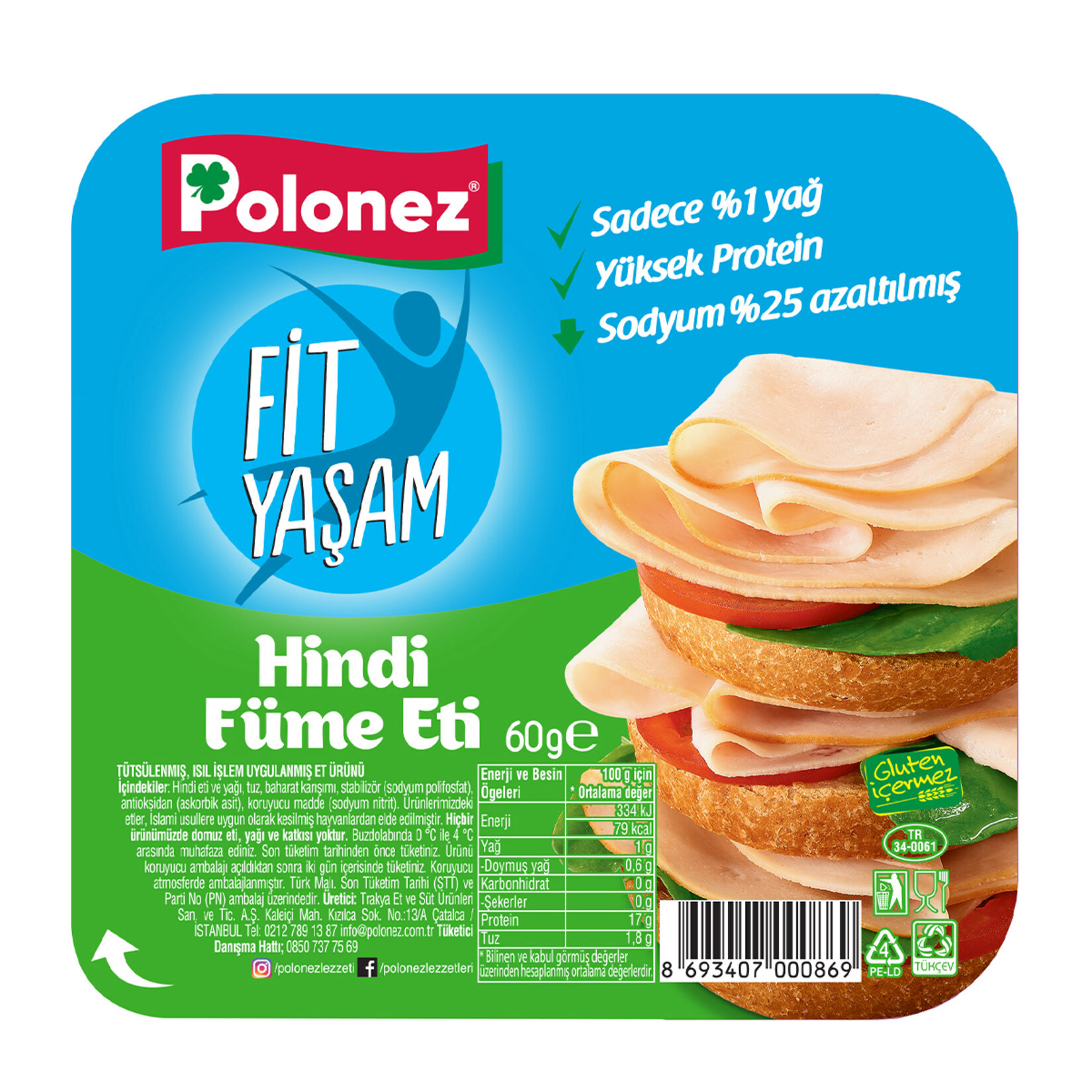CMarket | Polonez Fit Yaşam Smoked Turkey 10 Slices 60 G