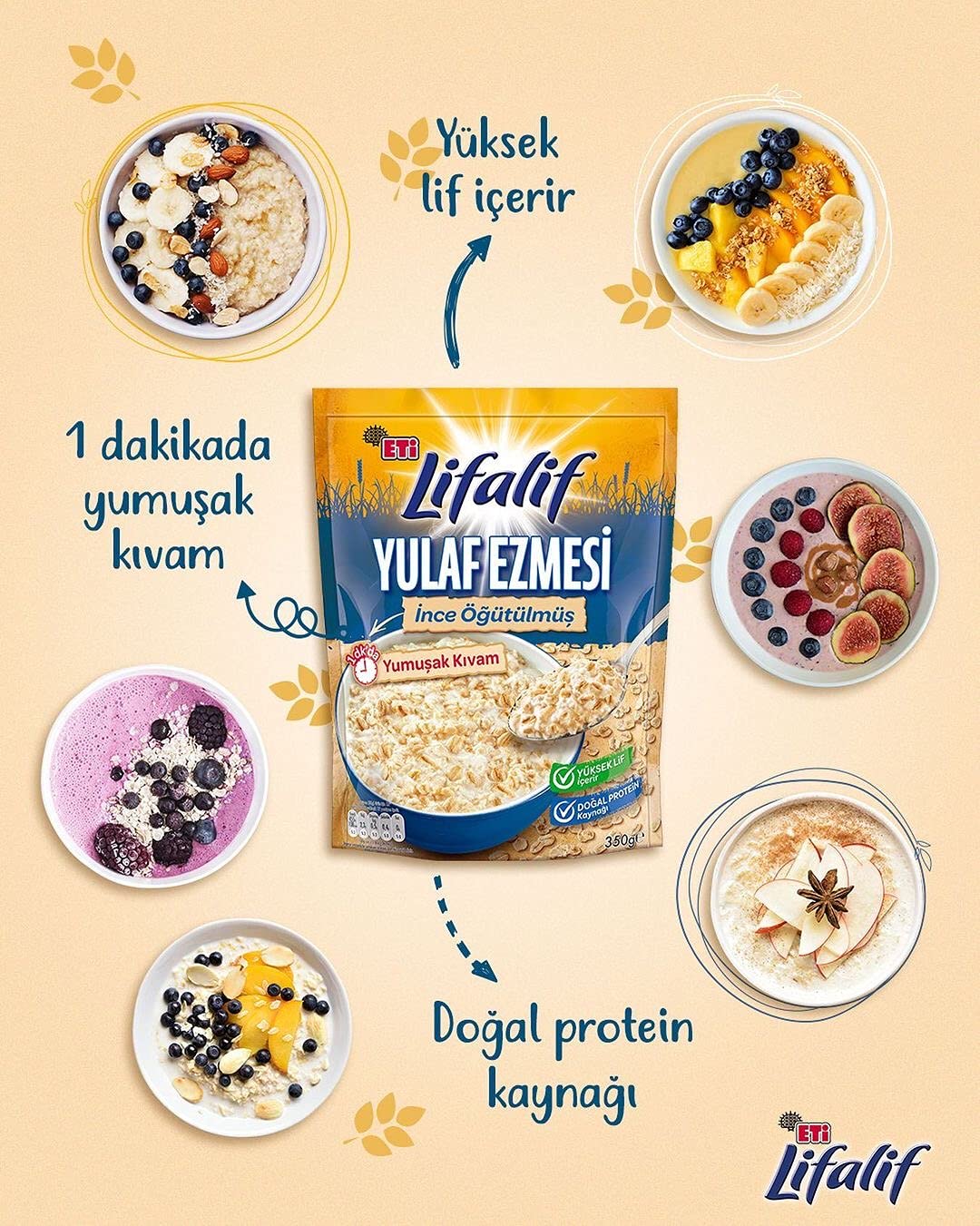 CMarket | Eti Lifalif Finely Plain Oatmeal 350 G
