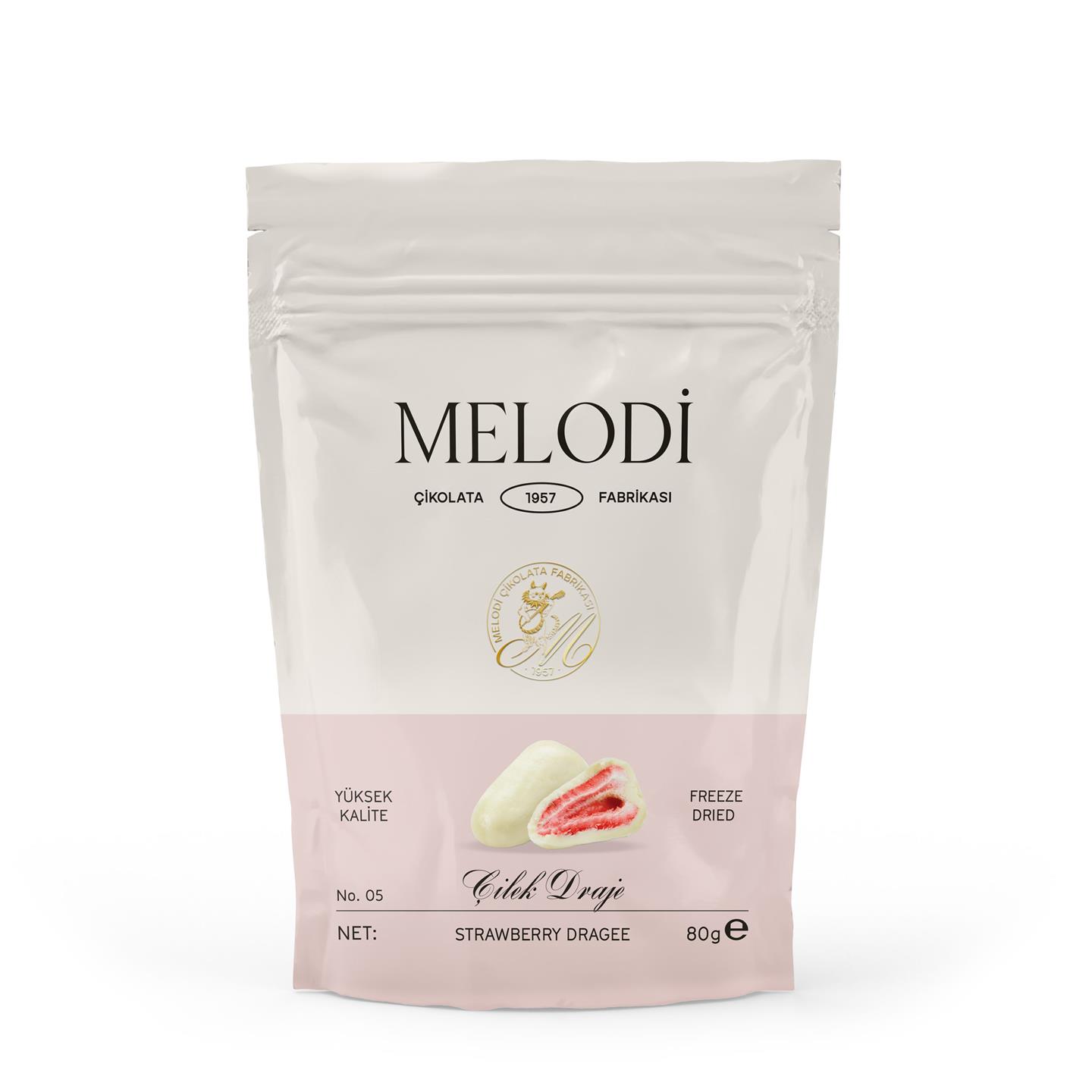 CMarket | Melodi White Chocolate Coated Strawberry Dragee 80g