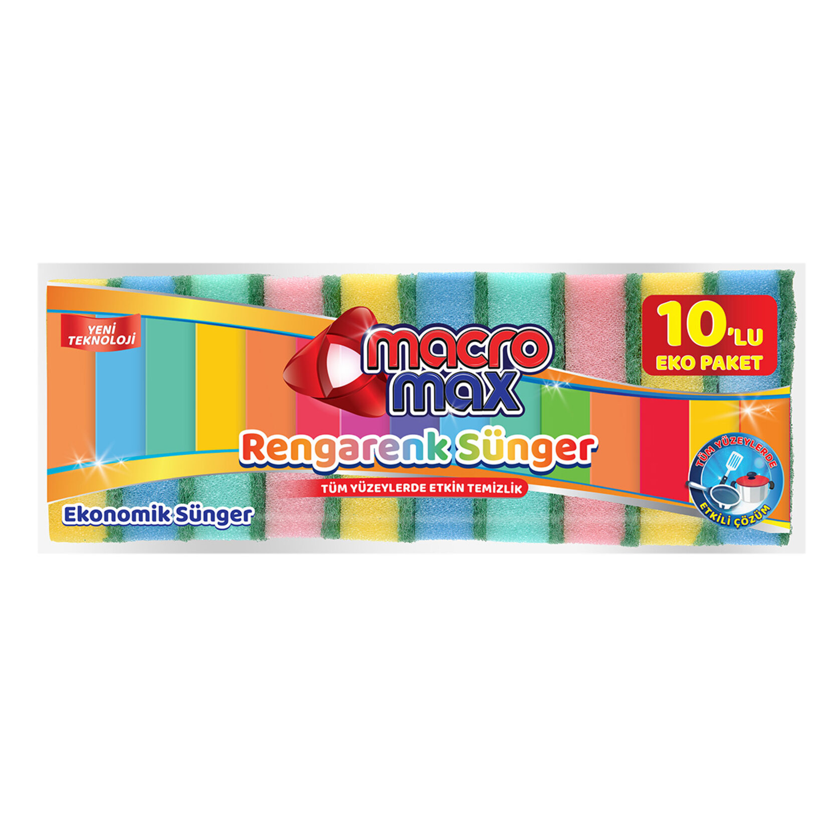 CMarket | Macro Max Colorful Sponge 10 Piece Eco Pack