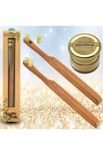 CMarket | Toothwak Natural 2-pack Miswak Brush + Miswak Powder